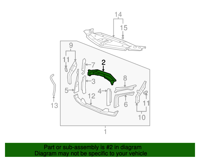 2007-2013 Acura MDX Frame Set, Front Bulkhead Center(Upper) 04602-STX ...
