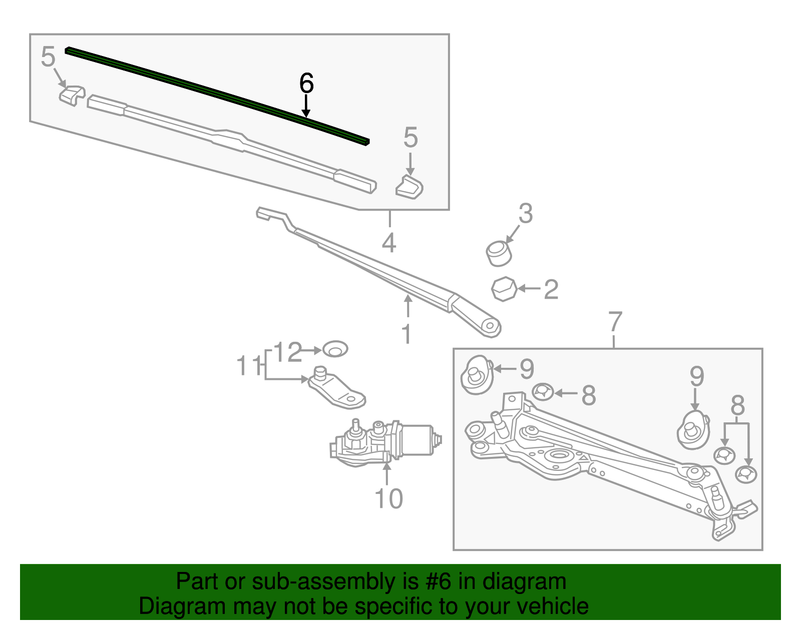 76632-T6L-H04 - Rubber Blade (450MM) - 2016-2021 Honda | Honda Factory ...