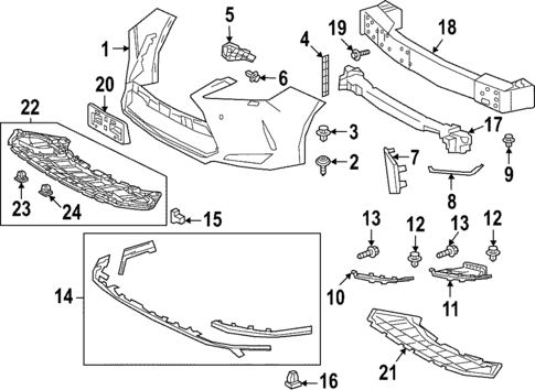 Bumper & Components - Front for 2021 Lexus RX350 | OEM Parts Online