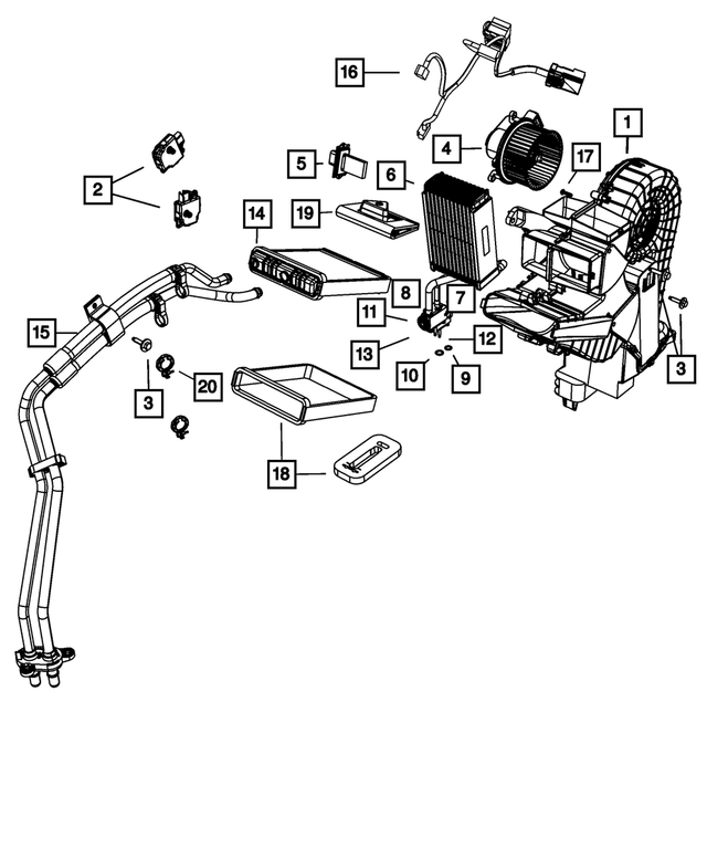 2012-2014 Mopar Air Conditioning Evaporator 68427763AA | Mopar eStore