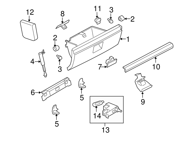 2008-2015 Land Rover LR2 Glove Box Support LR039802 | AutoNationParts.com
