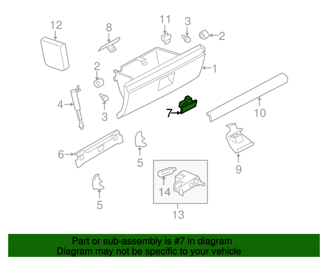LR007072 - Glove Box Latch 2008-2015 Land Rover LR2 | AutoNationParts.com