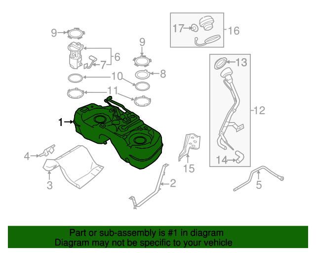 2011-2017 Nissan Juke Fuel Tank 17202-1KM1A | QuirkParts
