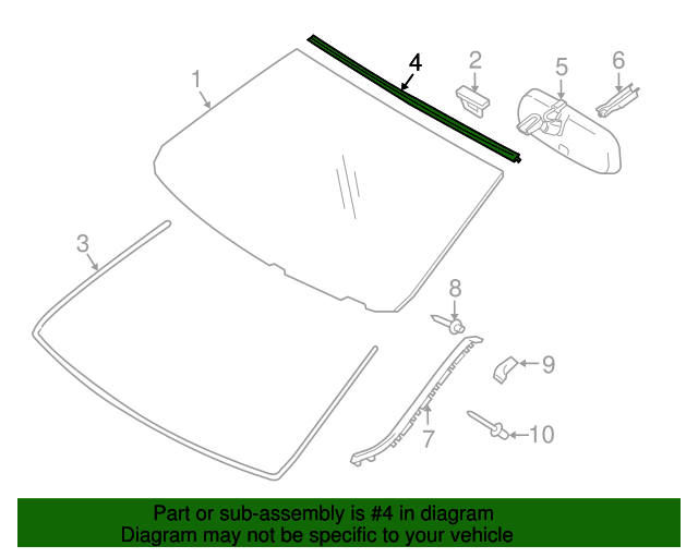 75533-53040 - Windshield Molding 2006-2015 Lexus | AutoNationParts.com
