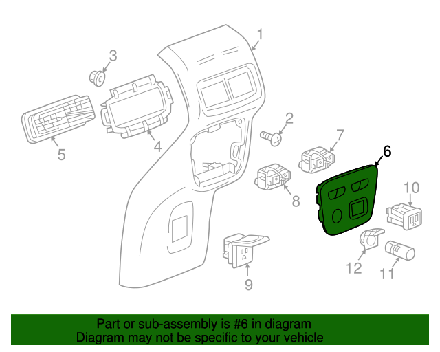 84191490 GM Jet Black Front Floor Rear Console Trim Plate | GM Parts Store