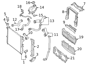 253-501-05-20 - Radiator Mount Bracket 2017-2023 Mercedes-Benz ...