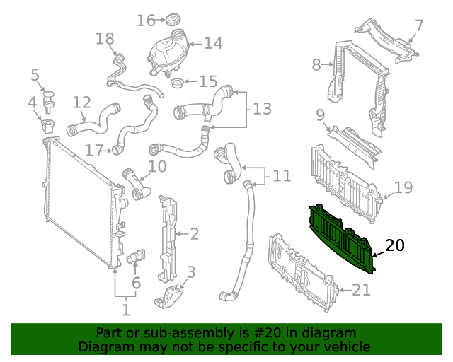 213-500-29-00 - Radiator Shutter Assembly 2018-2020 Mercedes-Benz ...