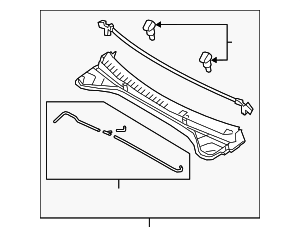 2017-2022 Hyundai Ioniq Cowl Grille 86150-G2000 | World OEM Parts Hyundai