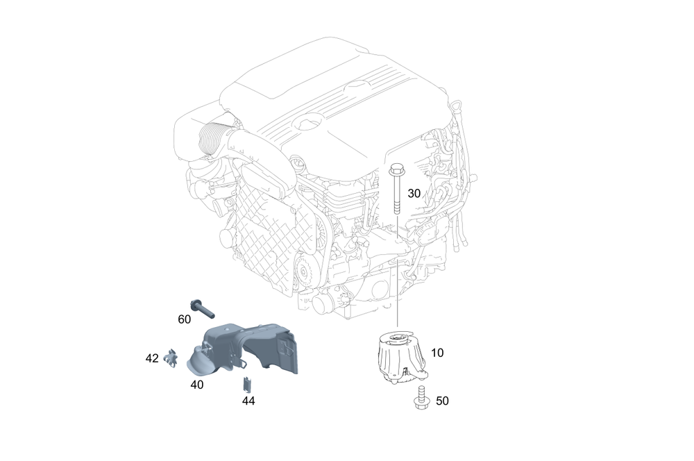 205-240-09-00 - Engine Mount 2015-2021 Mercedes-Benz C300 | Mercedes ...
