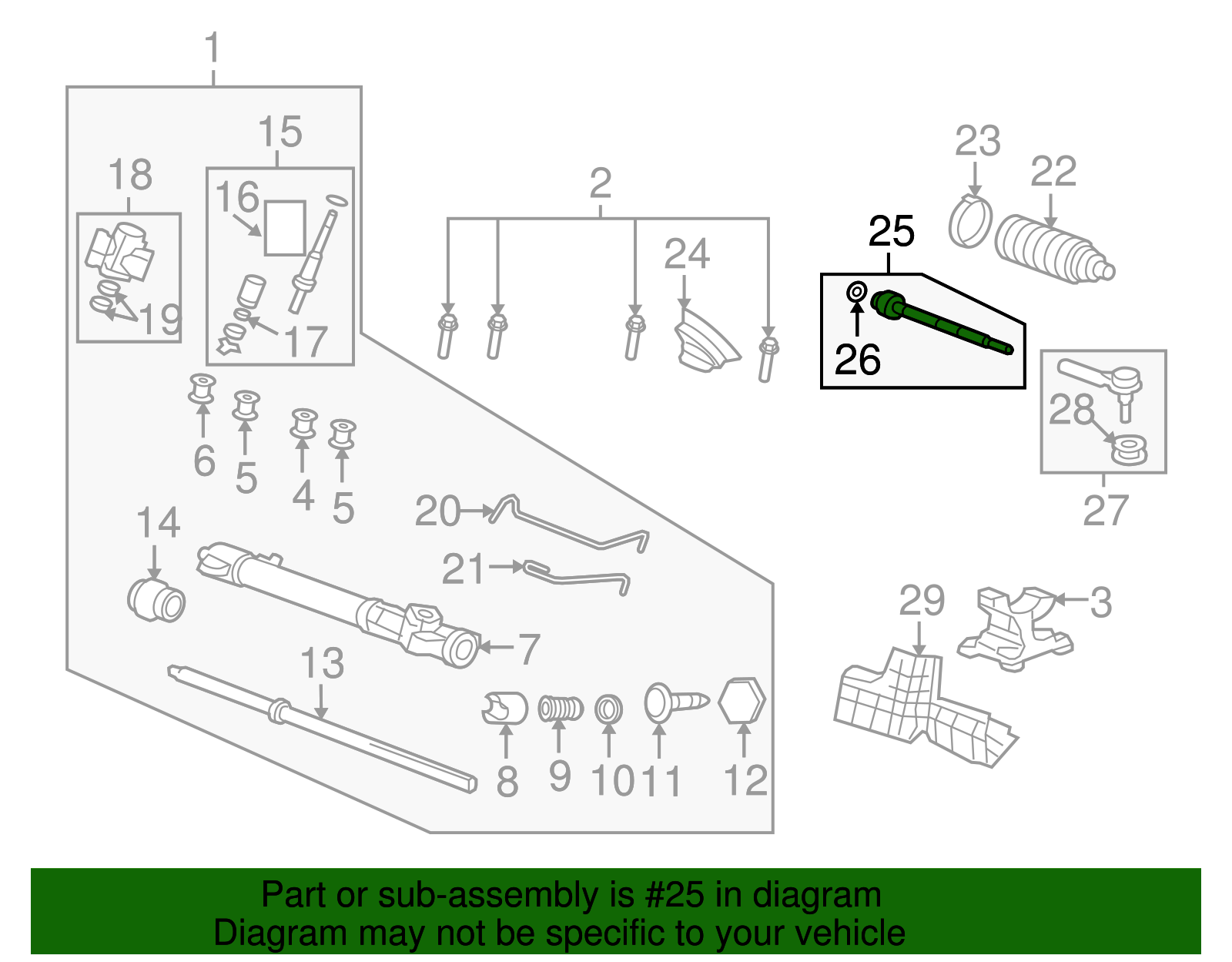 53010-SWA-A01 - Inner Tie Rod 2007-2011 Honda CR-V | Honda Parts Online