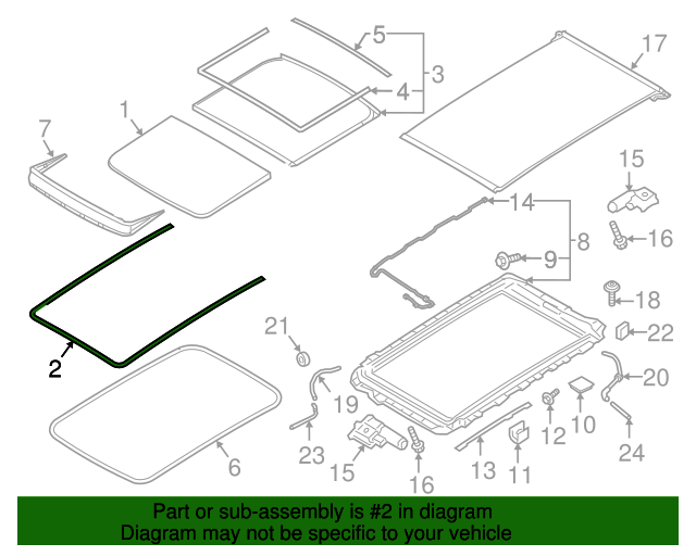2016-2022 Volvo Sunroof Seal 31395520 | AutoNationParts.com