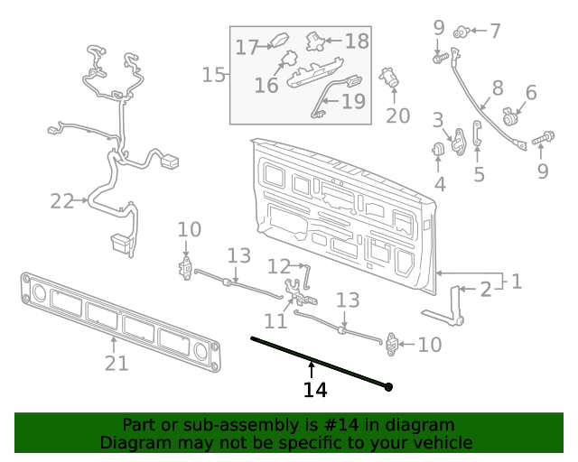 2020-2023 GM Pickup Box Tailgate Torque Rod 84751410 GM | GMPartsDirect.com