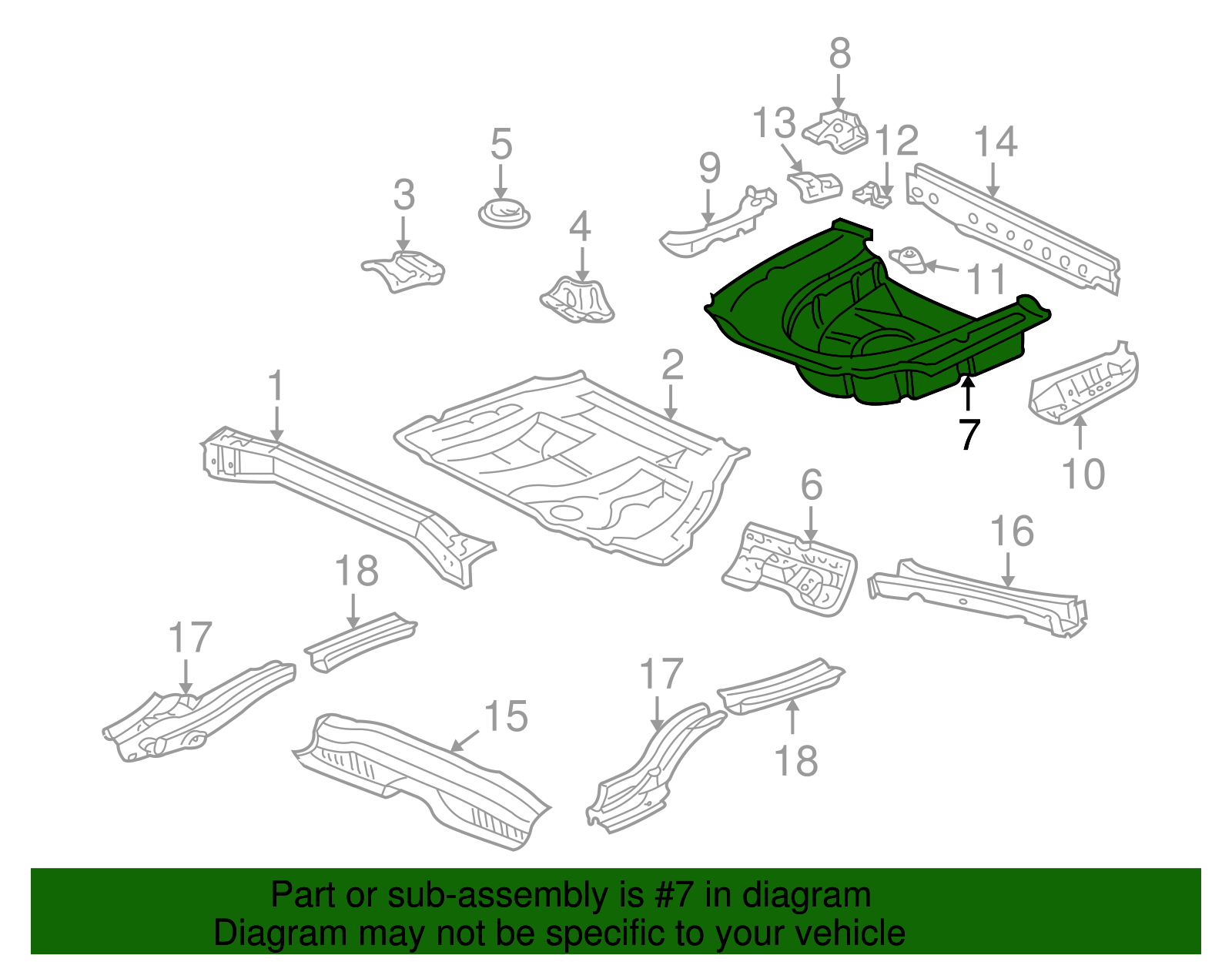 2002-2006 Lexus Rear Floor Pan 58311-33060 | SSL Parts