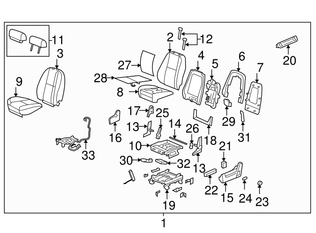 2007-2011 GM OEM NEW 2007-11 GM Cadillac Chevrolet GMC Front Seat ...
