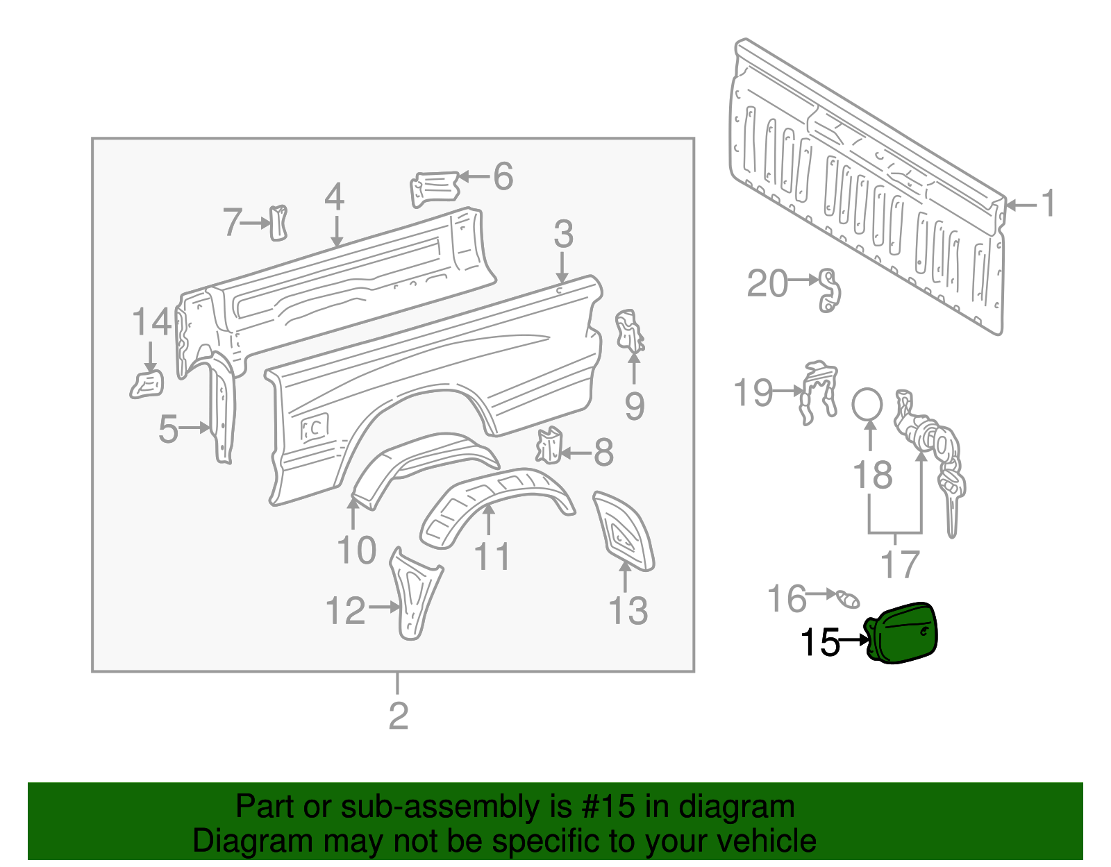 77305-0C040 - Fuel Door - 2004 2006 Toyota Tundra | Toyota Parts Delivered