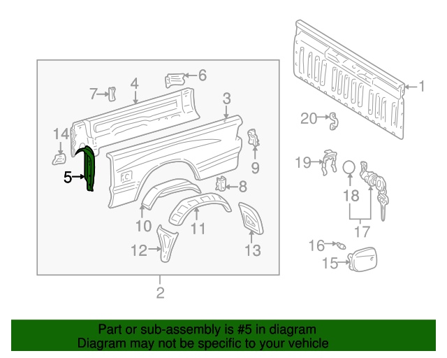2001-2006 Toyota Tundra Corner Panel 65503-0C030 | OEM Parts Online