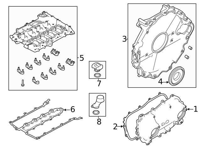 2018-2024 Jaguar Engine Timing Cover Gasket JDE38617 | OEM Euro Parts