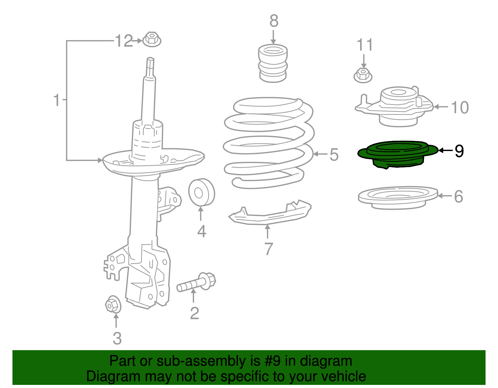 2018-2025 Toyota Suspension Strut Bearing (Left, Right) 48619-06010 ...