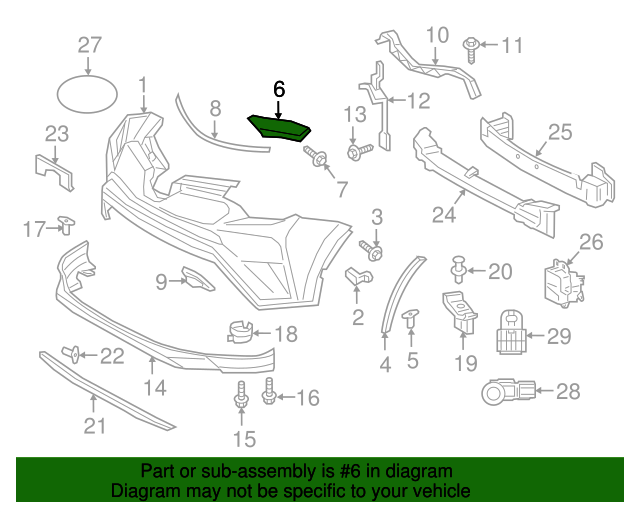 52536-0R060 - Bumper Cover Support Rail (Left, Front) - 2016-2018 ...