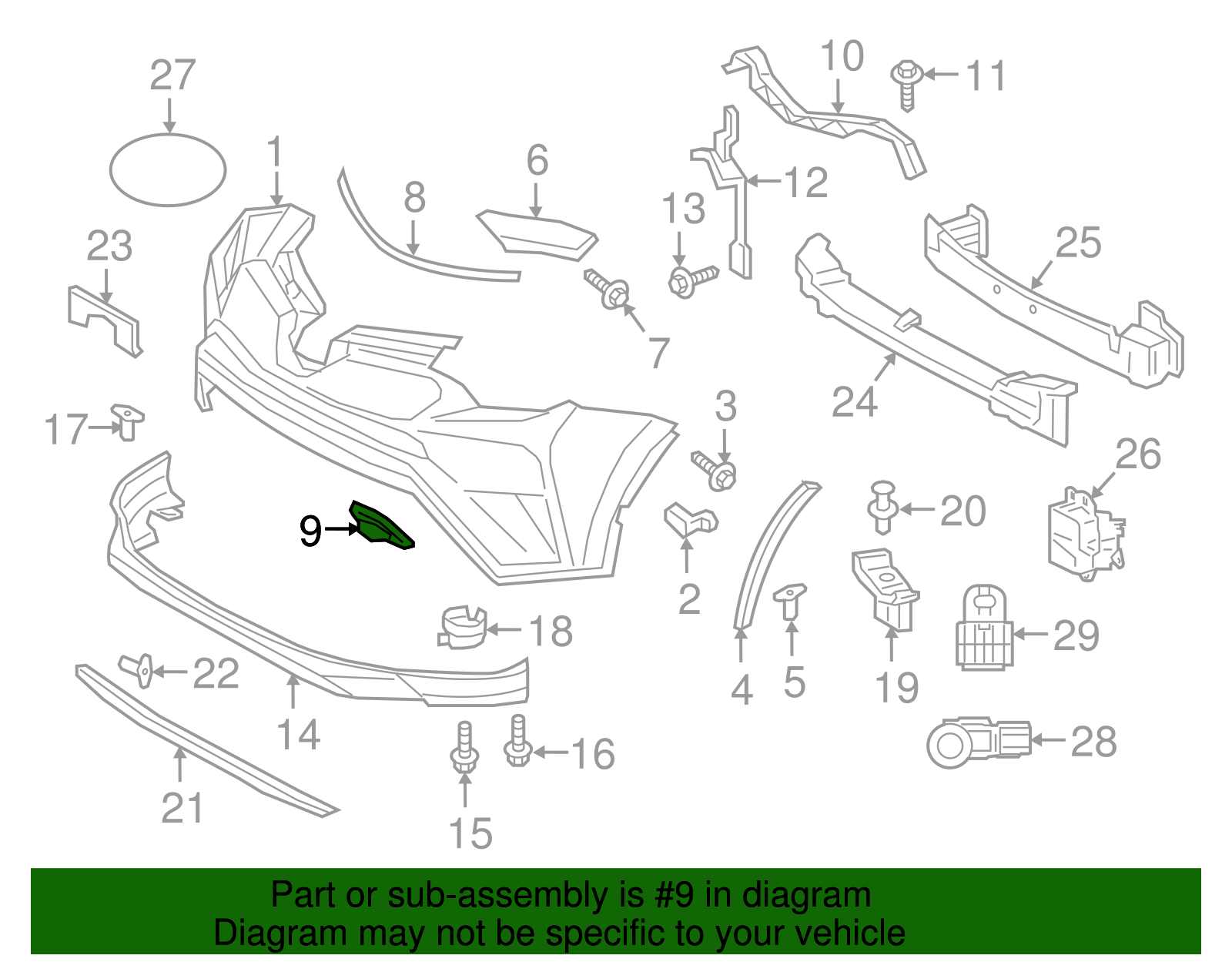 2016-2018 Toyota RAV4 Bumper Cover Cap (Right, Front) 53285-0R080 ...
