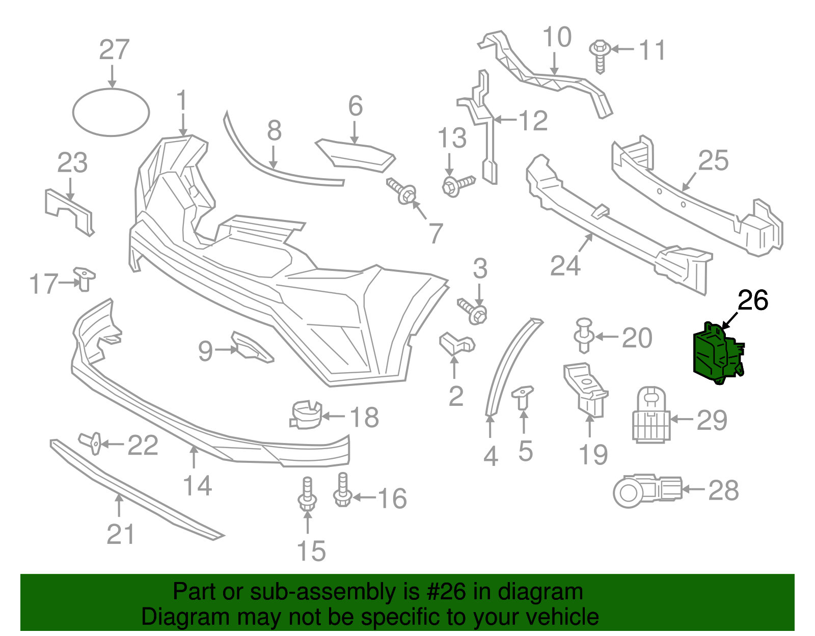 Genuine Toyota Impact Bar Bracket part# 52140-0R010 for 2015-2018 ...