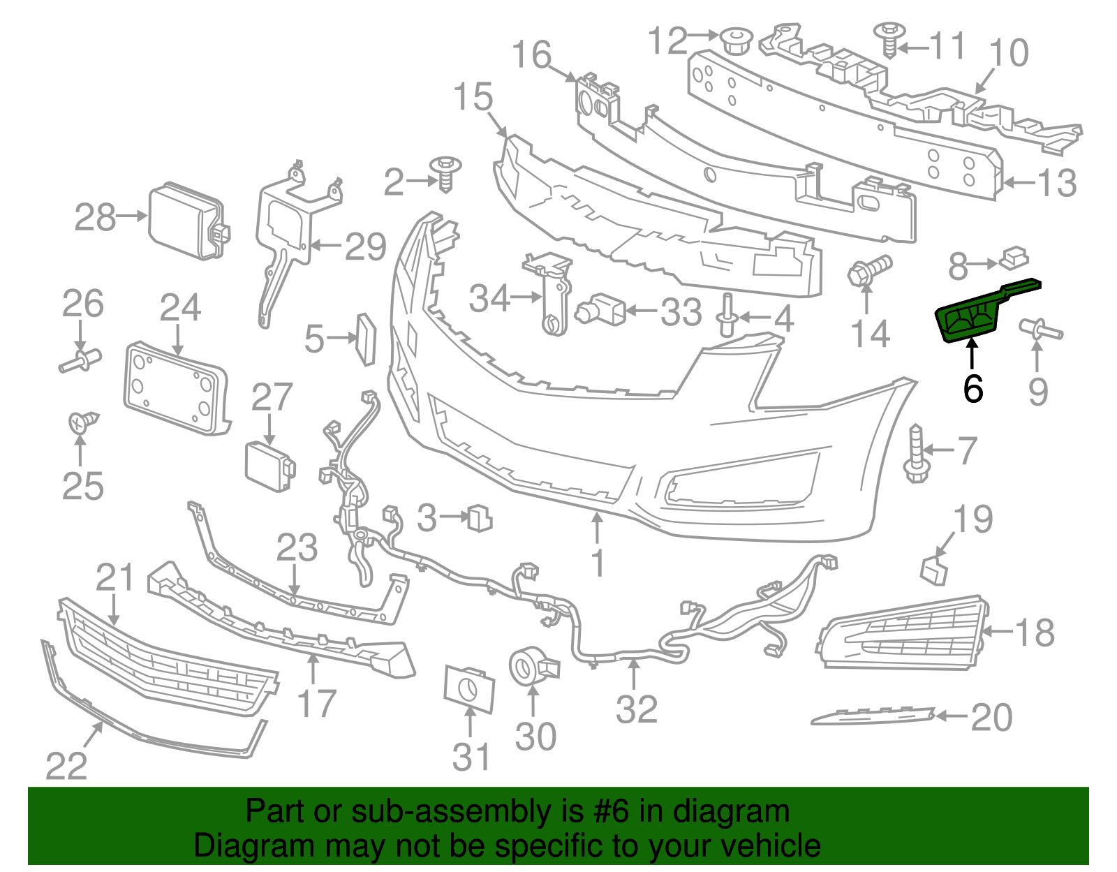 2013-2014 Cadillac ATS Front Driver Side Bumper Fascia Brace 20965349 ...