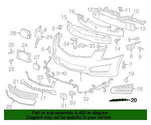 2013-2014 Cadillac ATS Passenger Side Front Fog Lamp Trim 22787986 | GmPW