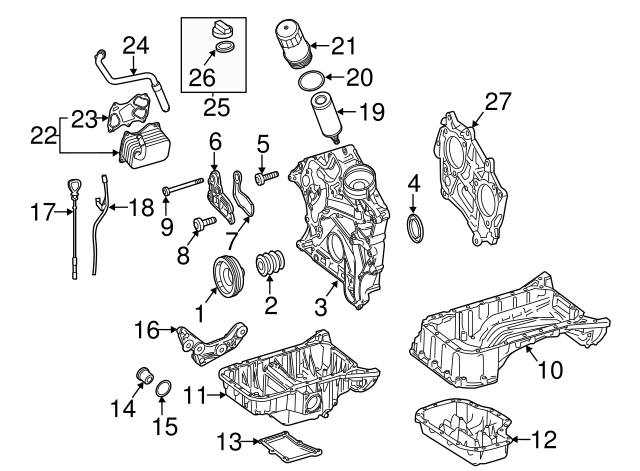 2011-2020 Mercedes-Benz Engine Oil Filter Element 276-180-00-09 | MB ...