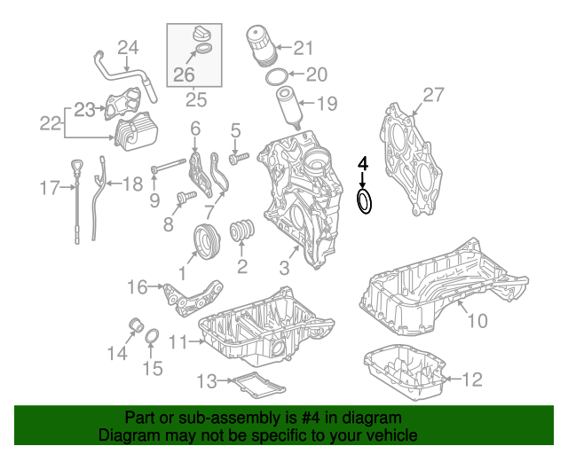 276-010-00-07 - Rear Main Seal Retainer 2012-2022 Mercedes-Benz ...