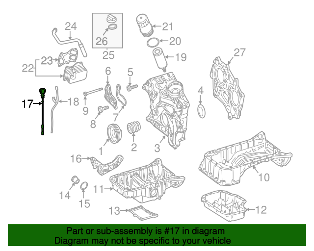 2012-2016 Mercedes-Benz Engine Oil Dipstick 276-010-05-72 | MB OEM Parts