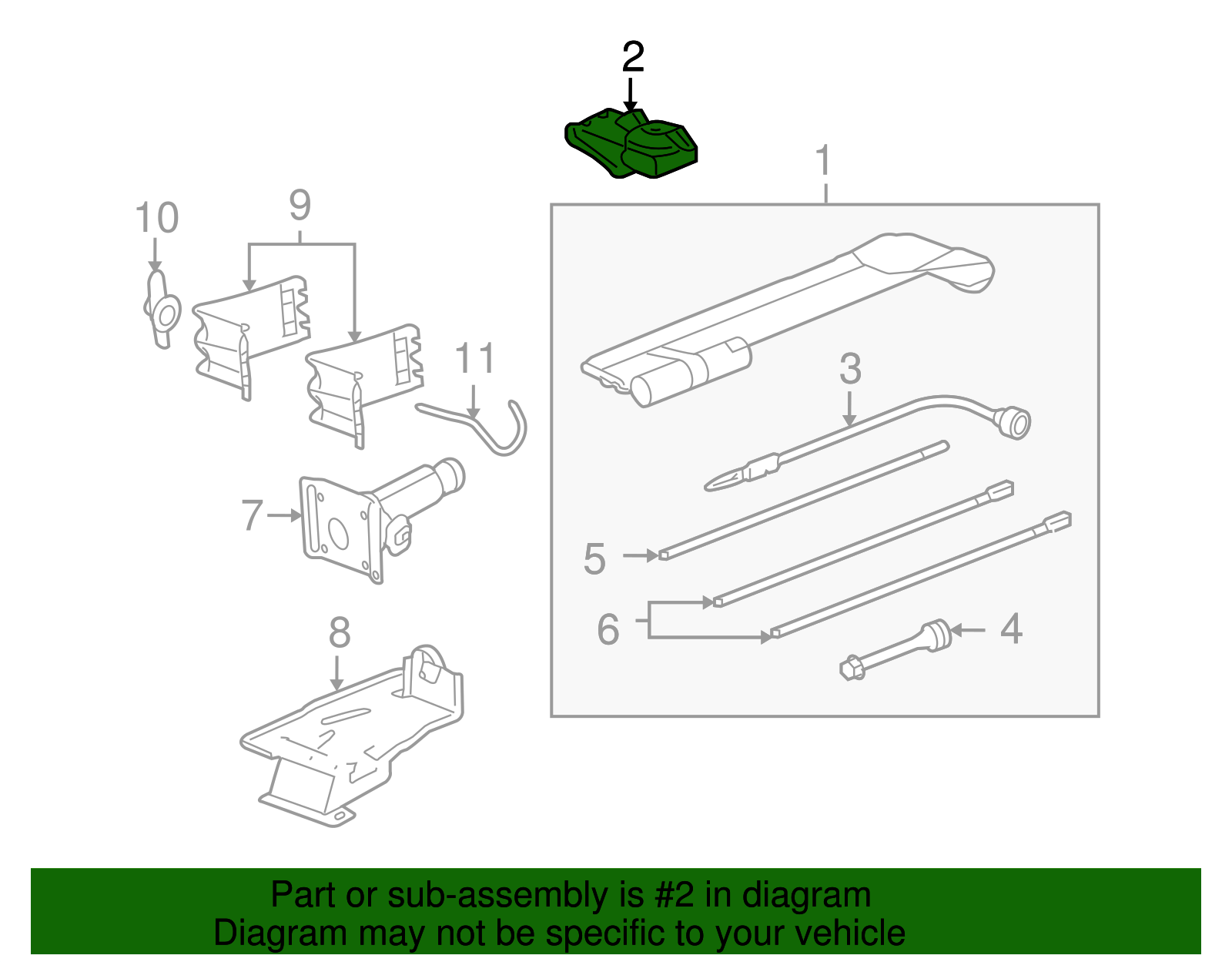 2007-2025 GM Spare Tire Jack Retainer 11610693 | TascaParts.com