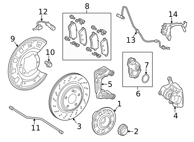 2014-2021 Mercedes-Benz Disc Brake Rotor 222-423-14-00 ...