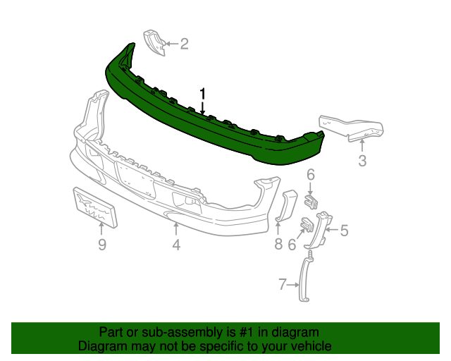 15007660 - Gray Spectra Front Bumper Impact Bar 1998-2005 Chevrolet ...