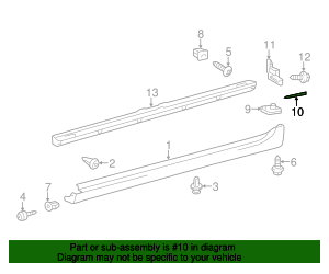 2013-2016 Toyota Avalon Rocker Molding Protector 75866-07010 | Toyota ...