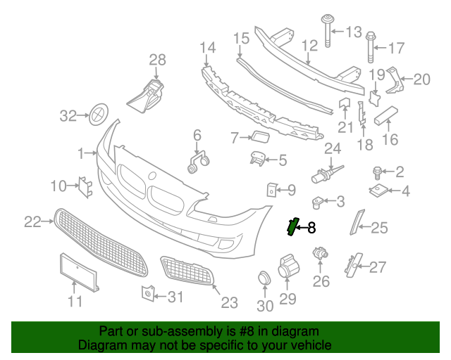 51118049079 - 2013-2016 BMW M5 Side Camera Bracket (51-11-8-049-079 ...