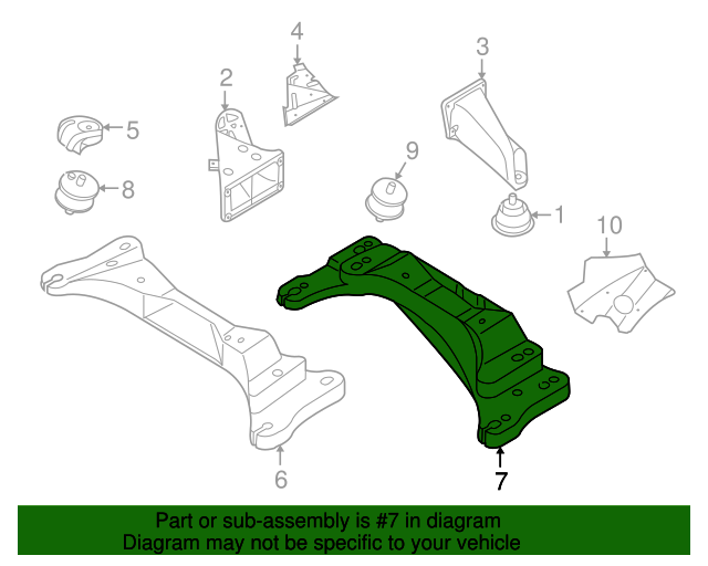 22321096931 - 1999-2006 BMW Trans Cross-Member (22-32-1-096-931) | BMW ...
