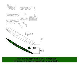 2017-2019 Genesis G90 Garnish Assembly Tail Gate 87310-D2000 | OEM ...