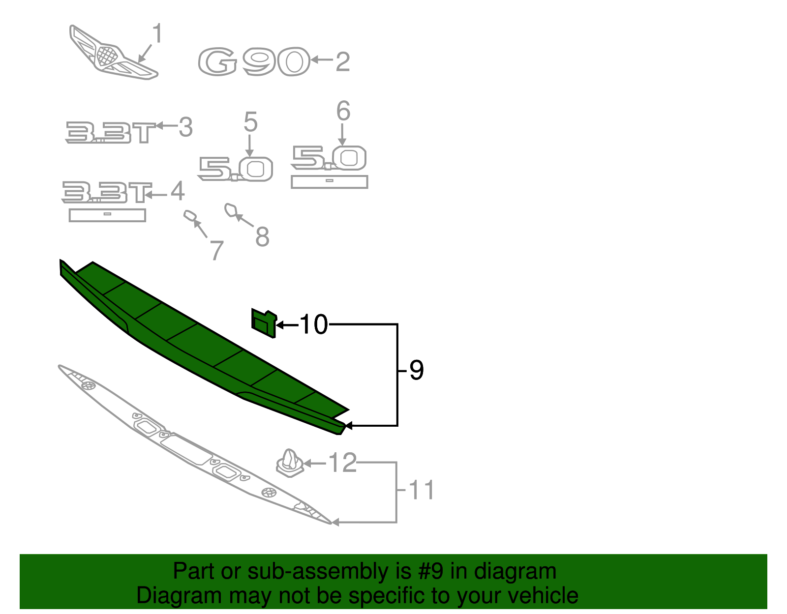 87370-D2001 - Garnish Assembly T Lid | World OEM Parts Hyundai