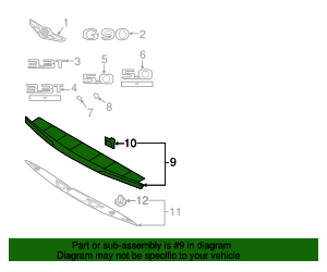2017-2019 Genesis G90 Garnish Assembly T Lid 87370-D2001 | World OEM ...