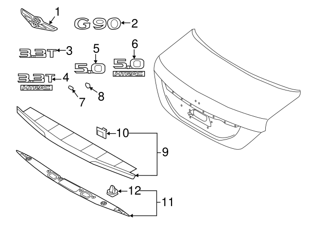 86941-3K000 - License Mount - 2006-2022 Hyundai | OEM Parts Quick