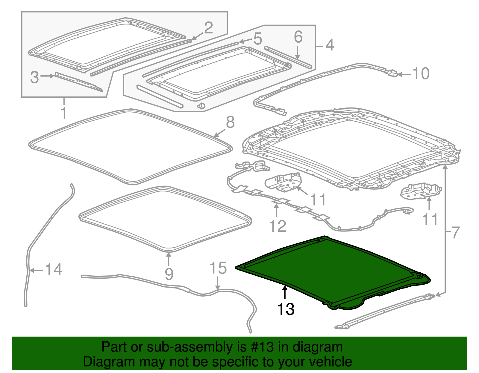 2014-2020 Chevrolet Impala Light Titanium Sunroof Sunshade 23133735 ...