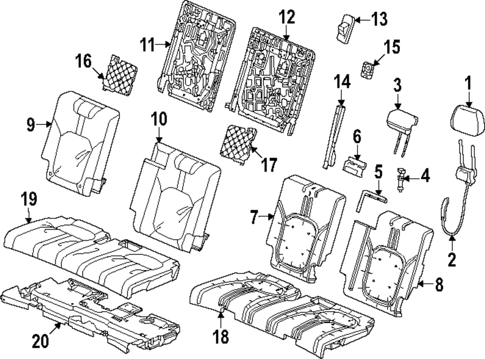 82526-T90-A01 - 2023-2025 Honda Pilot - Seat Back Panel | Genuine Honda Parts
