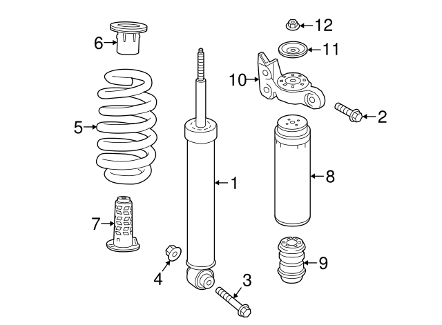 84557944 - Rear Shock Absorber Assembly with Upper Mount 2018-2023 ...