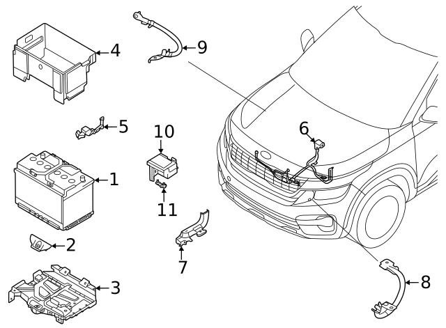 2021-2023 Kia Vehicle Battery 37110-F2720 | TascaParts.com