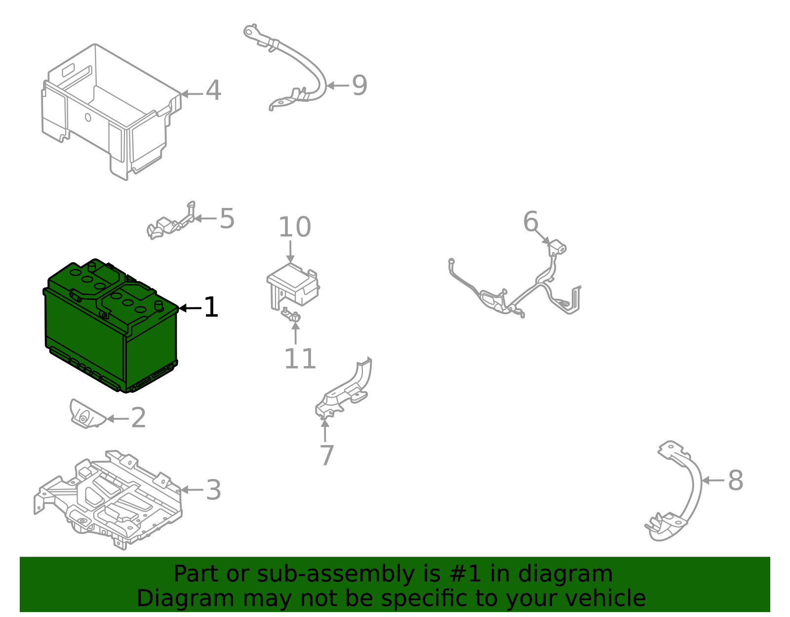 2014-2025 Kia Vehicle Battery 37110-F2720 | TascaParts.com