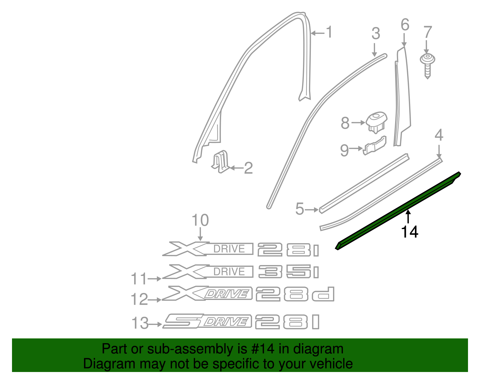 Genuine BMW 51-13-7-205-779 | Lower Molding | FREE Shipping on Most ...