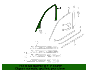 51-33-7-205-584 - Door Window Molding 2011-2017 BMW X3 ...