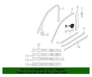 51337162282 - 2011-2018 BMW Applique Panel Grommet (51-33-7-162-282 ...