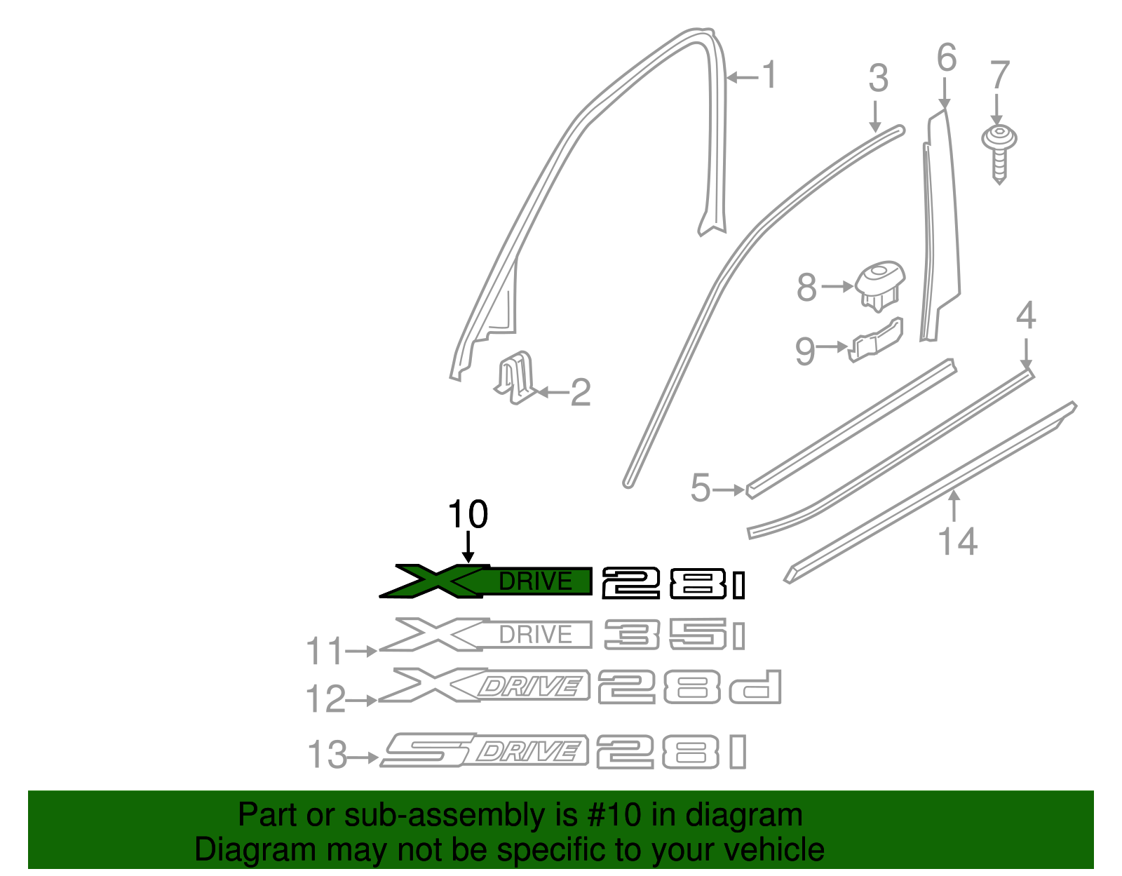 51147362671 - 2011-2018 BMW X Drive 28i Emblem (51-14-7-362-671) | BMW ...