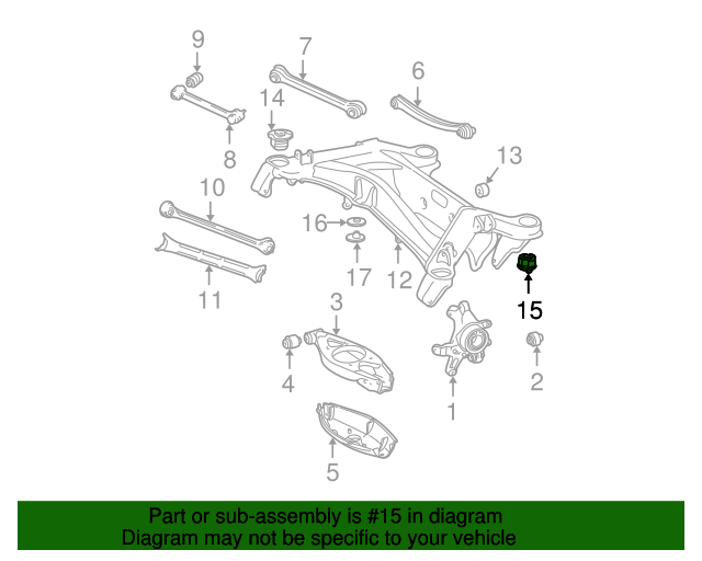 203-350-45-08 - Suspension Crossmember Insulator 2001-2007 Mercedes ...